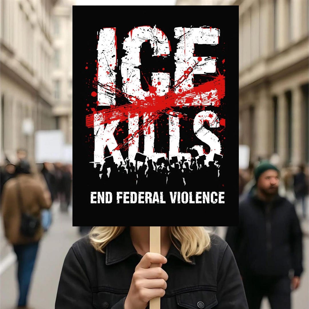 ICE Kills Protest Poster Sign, End Federal Violence Sign, Anti ICE ...