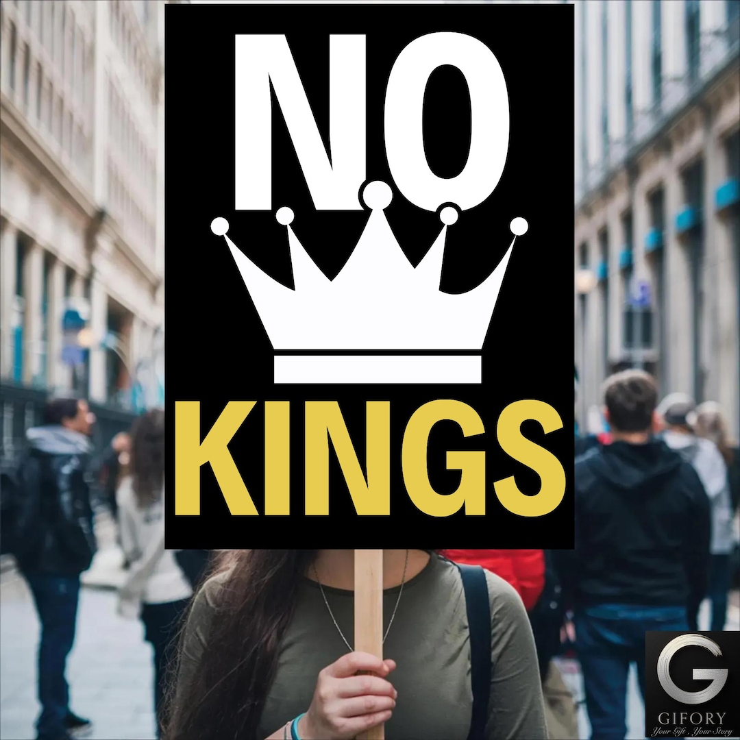 No Kings in America Protest Sign, Anti-trump Resistance, Political ...