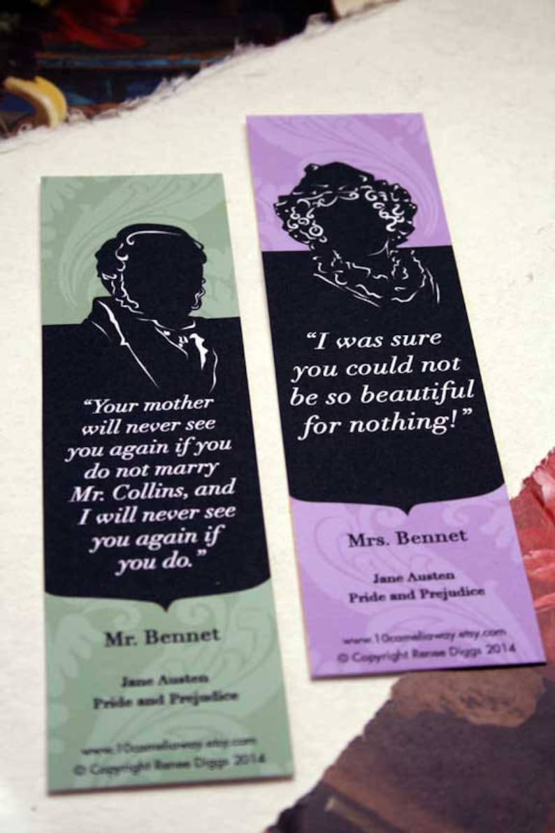 Printable Jane Austen Bookmarks Pride and Prejudice - Etsy