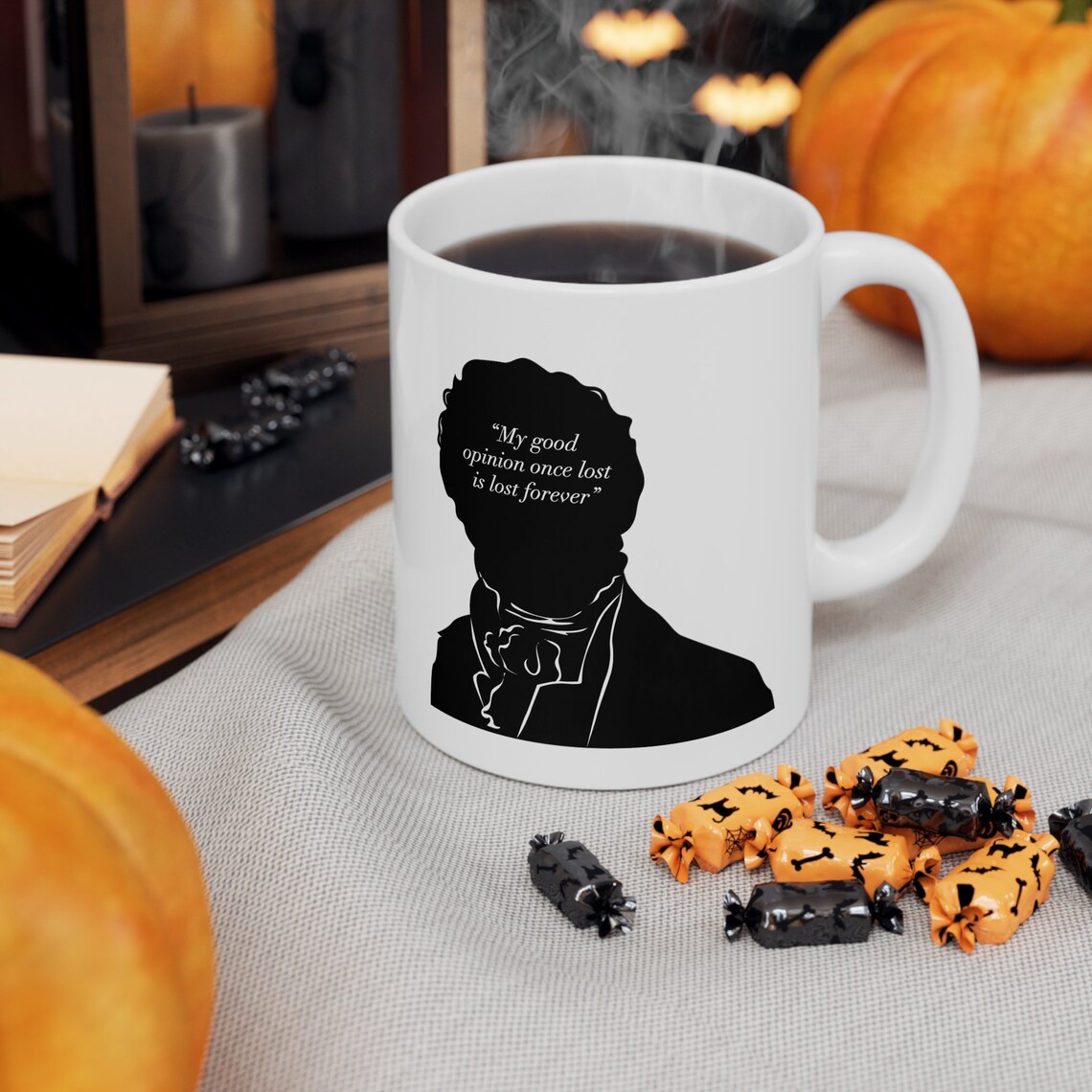 Jane Austen Gifts, Jane Austen Mug Quote, Mr. Darcy Quote Mug, Pride ...