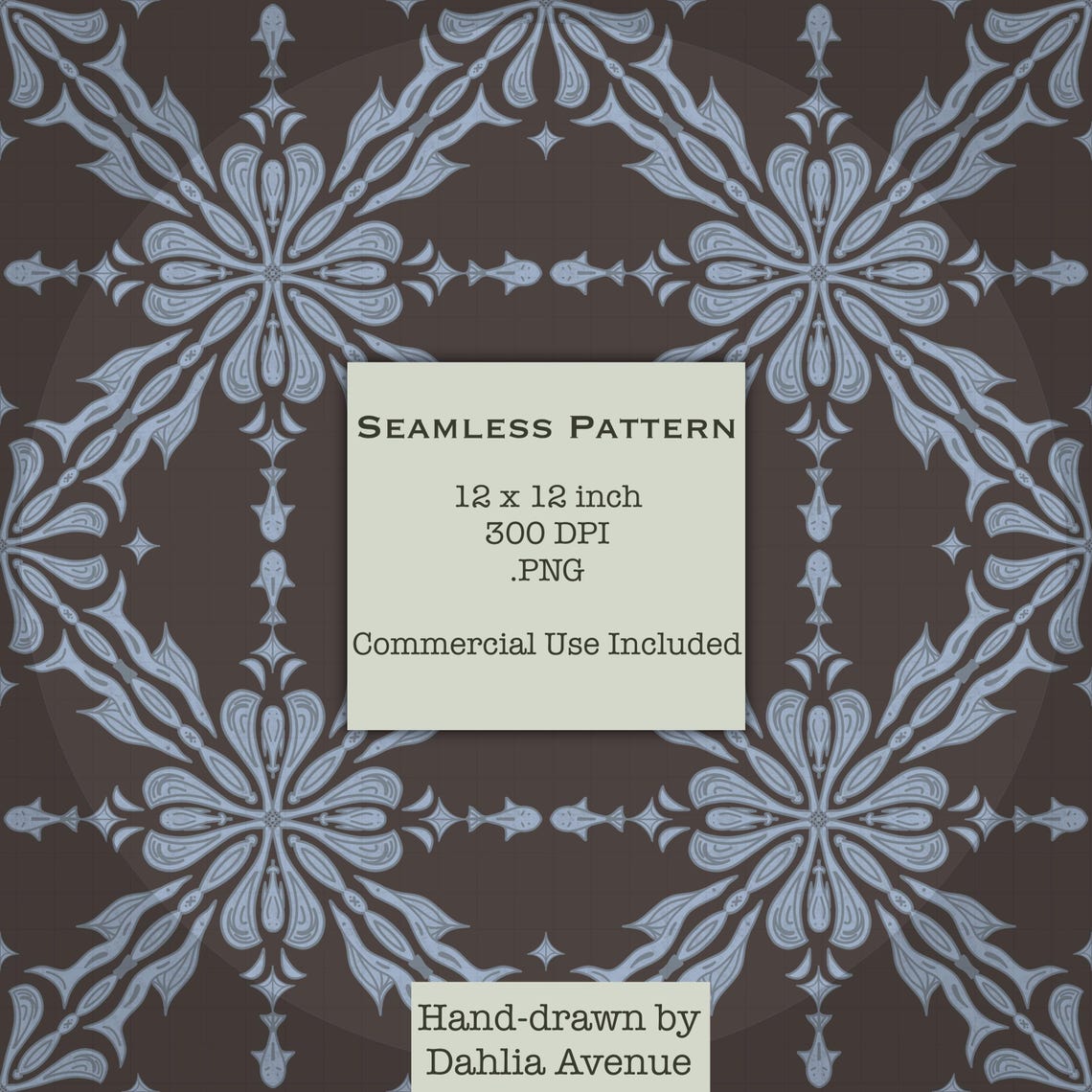 Moody Blue Damask Pattern, Vintage Floral Textile (digital Download) - Etsy
