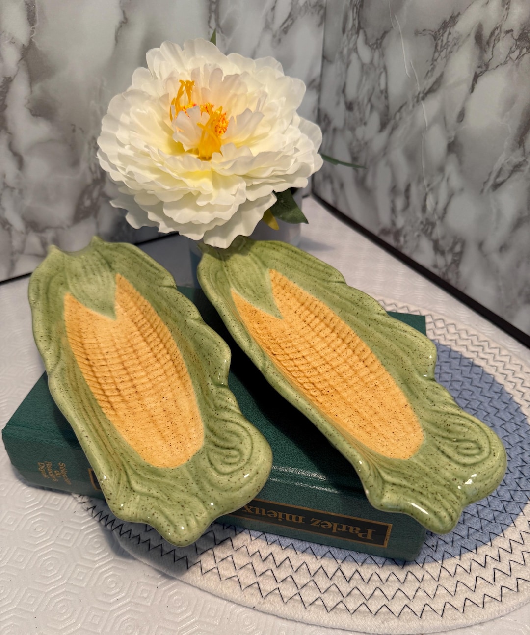 Vintage Corn on the Cob Dishes, Ceramic Corn Shaped Plates, Set of 2 ...