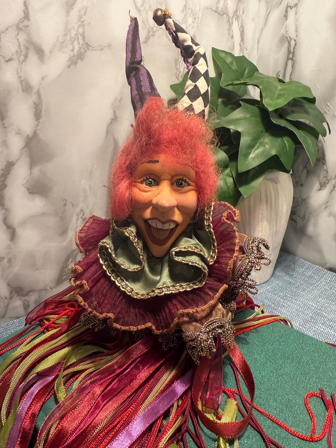 Vintage Marotte Carnival Decor - Jester Head on Stick – Collector’s ...