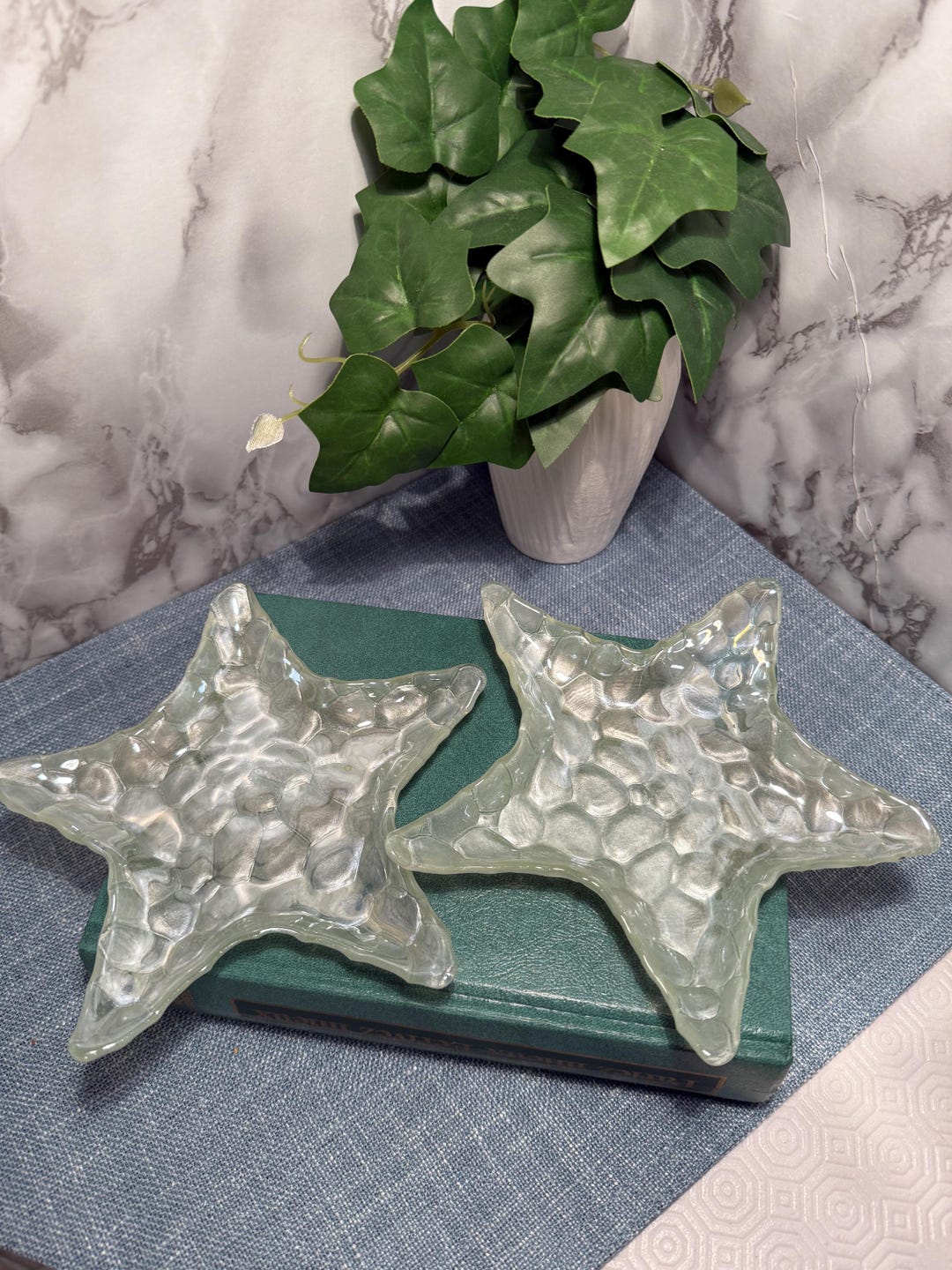 Vintage Star-shaped Textured Glass Dish – Retro Clear Catchall Tray ...