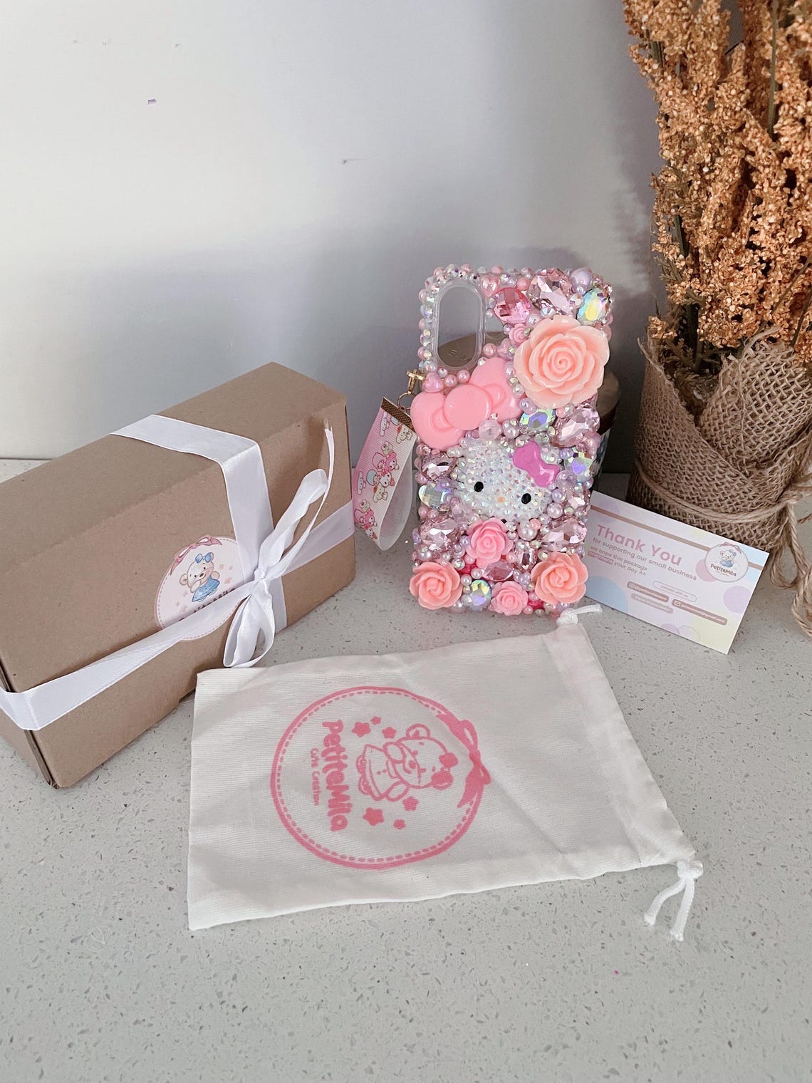 Kawaii Pink Bling Kitty Decoden Custom Phone Case - Etsy