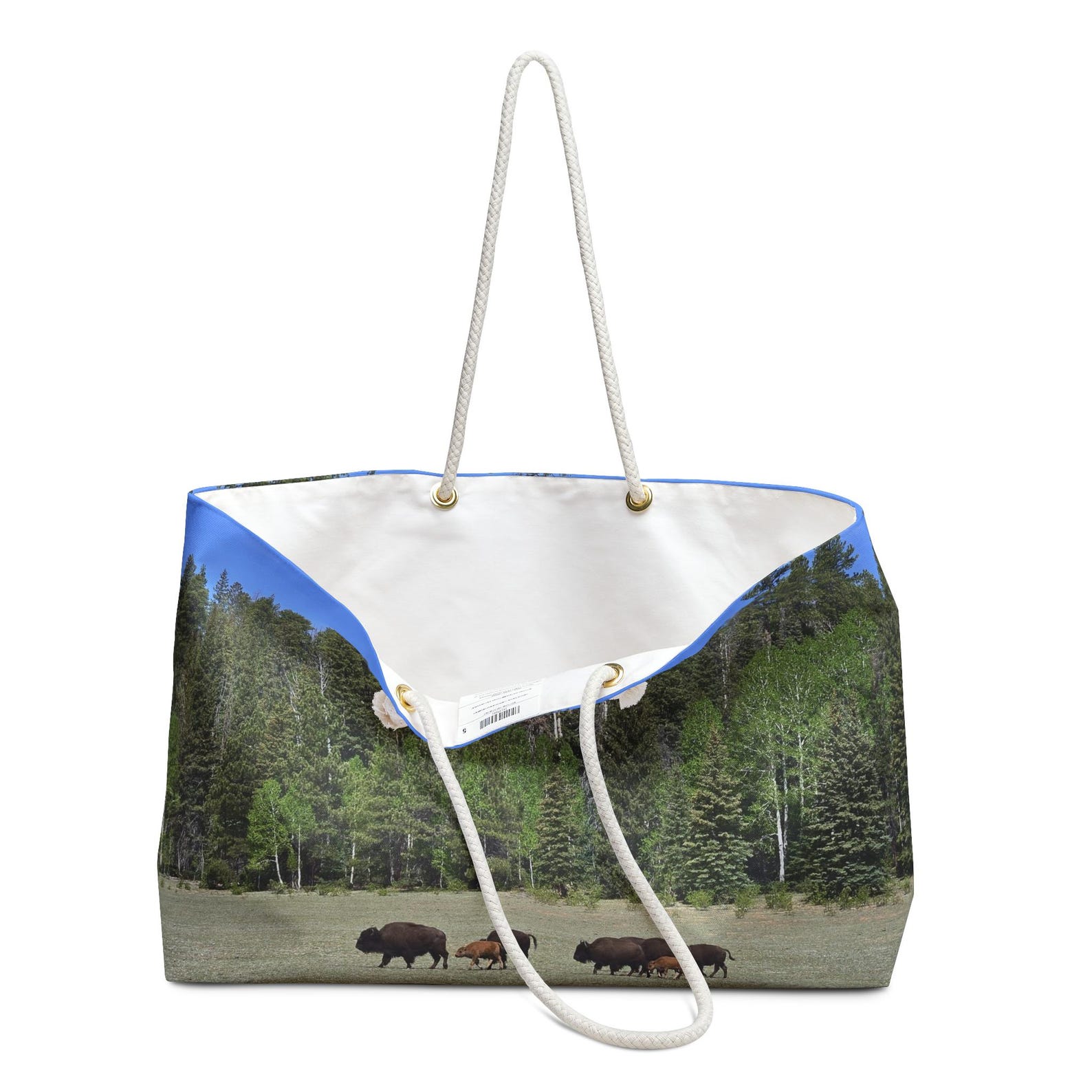Nature-inspired Weekender Bag: Bison in the Wilderness, Travel Tote ...