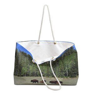 Nature-inspired Weekender Bag: Bison in the Wilderness, Travel Tote ...