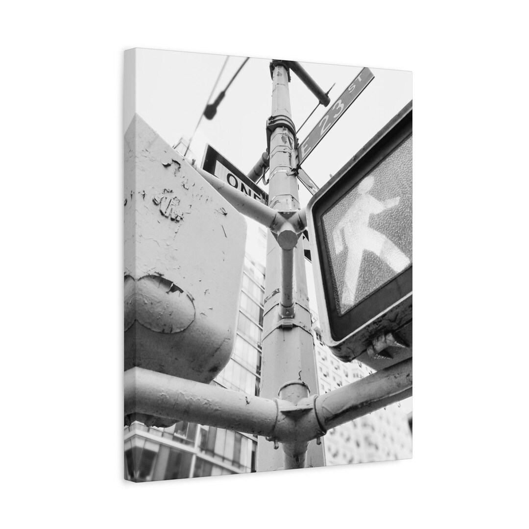 NYC Street Signal Photo Black and White Urban Print 23rd Street City ...