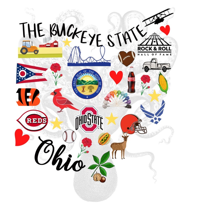 Ohio State Favorites PNG Buckeye State Symbols Digital | Etsy