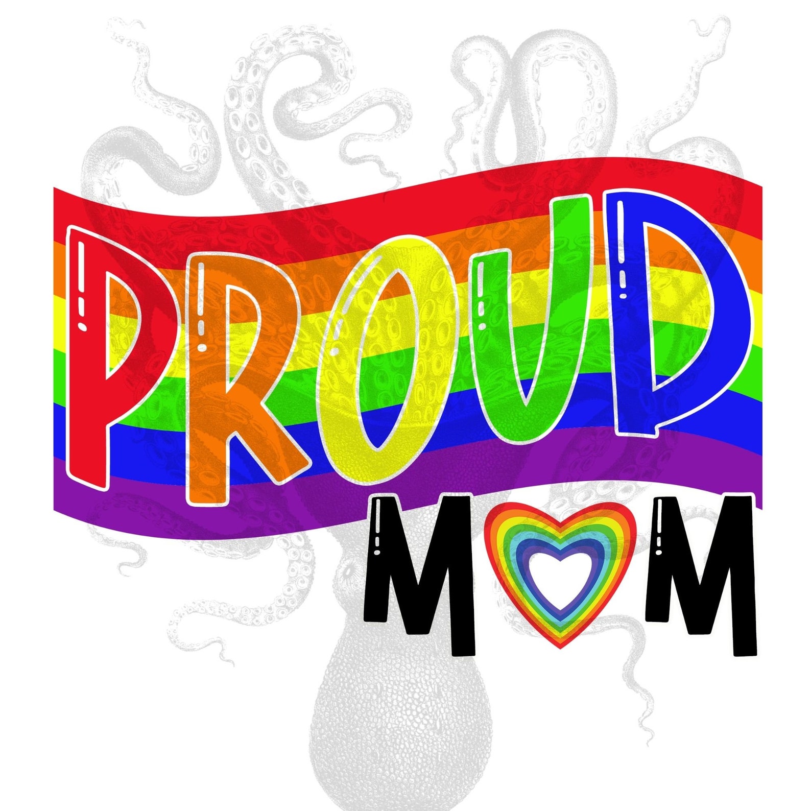 Proud Mom Png Pride Lgbtq Rainbow Stripes Love Is Love Etsy