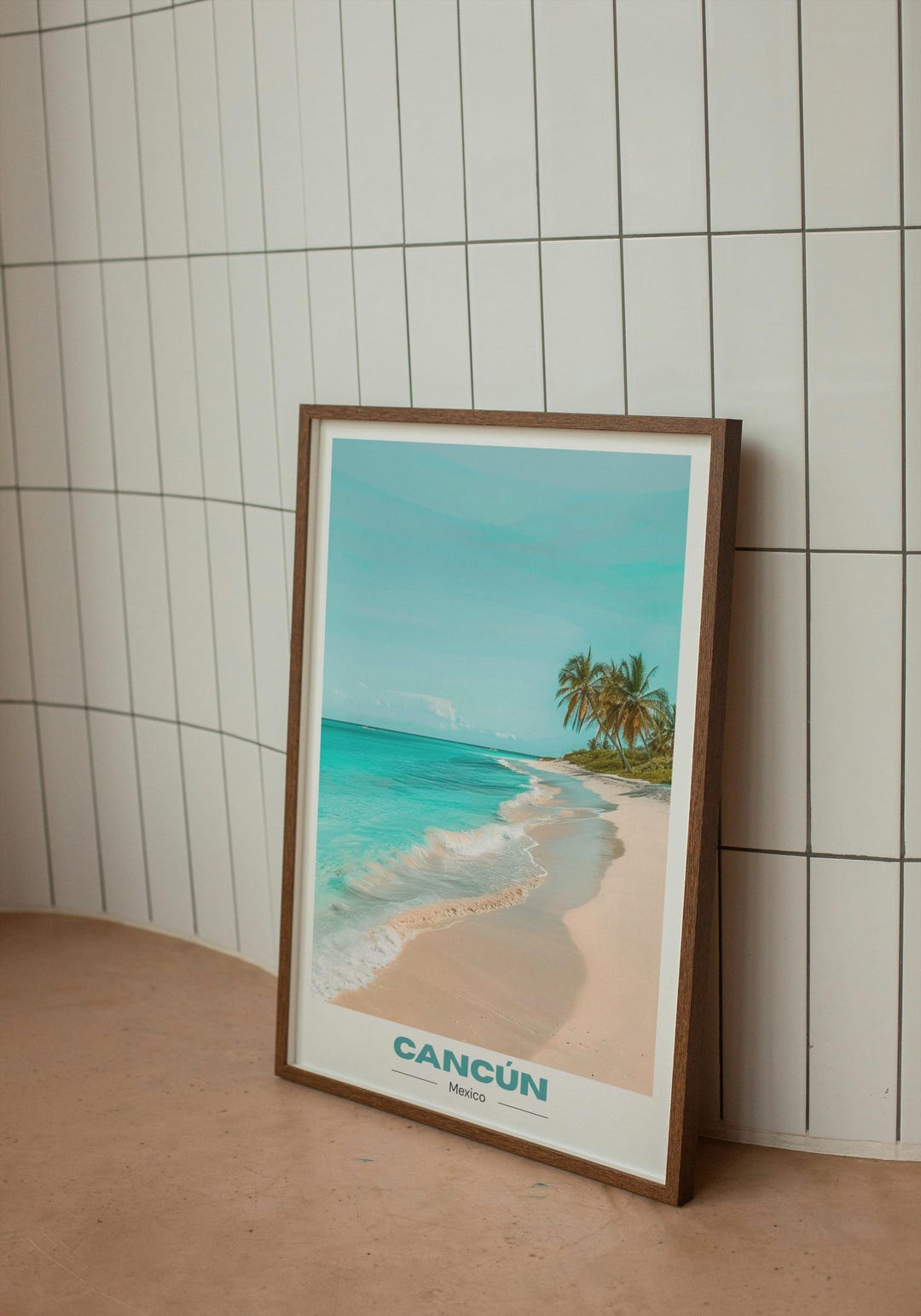Cancún Poster - Mexico Beach Wall Art - Minimalist Coastal Print ...