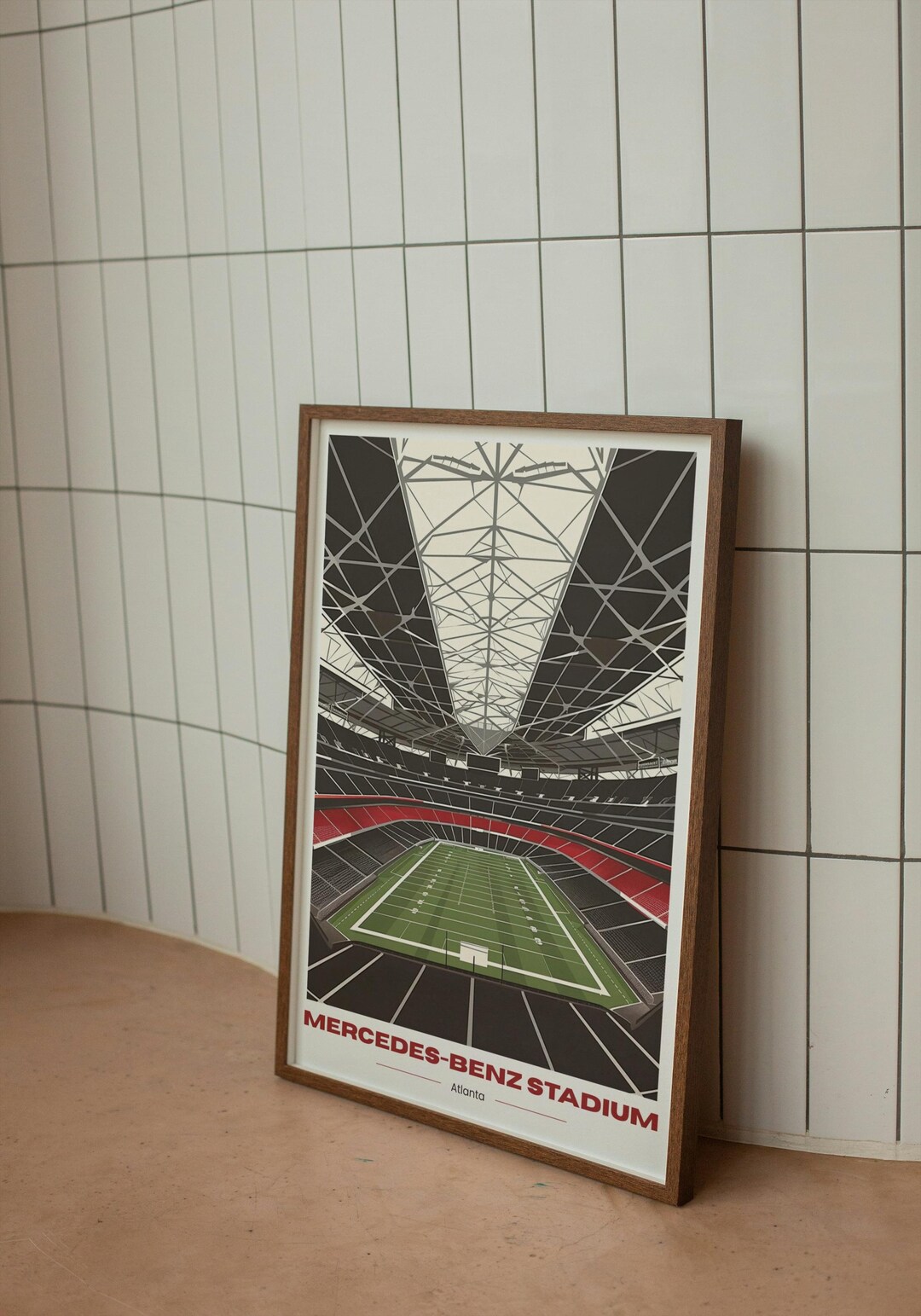 Minimalist Mercedes-benz Stadium Art Print - Atlanta Football Stadium ...