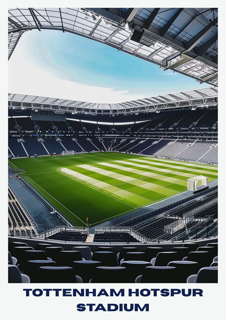 Tottenham Hotspur Stadium Poster - Minimalist Spurs Stadium Print ...