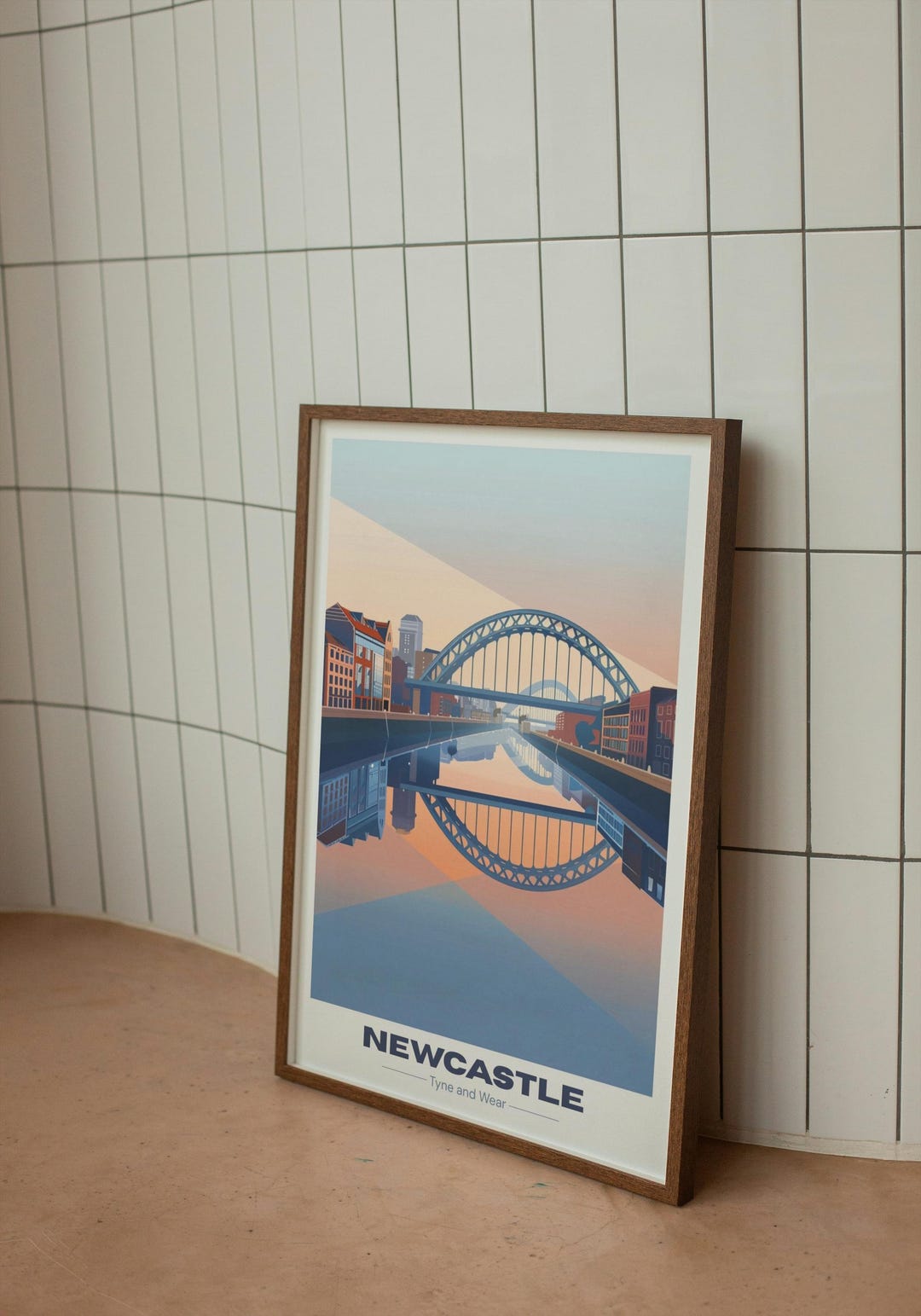 Newcastle Poster - Tyne Bridge Wall Art - Minimalist City Print - UK ...