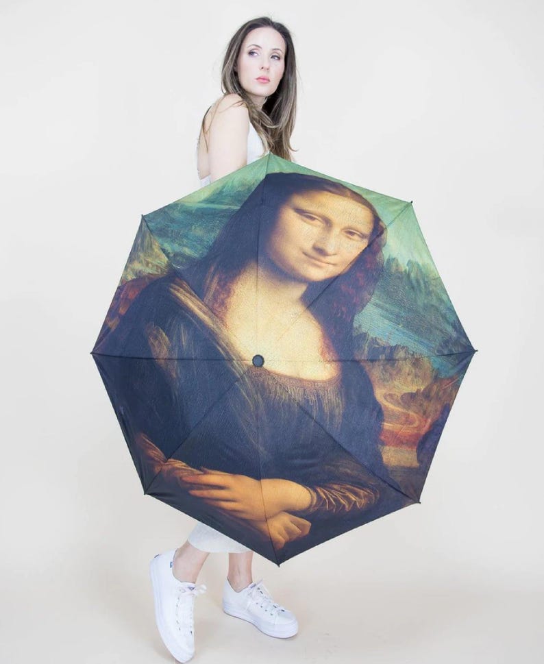 Mona Lisa Art Umbrella – Da Vinci Inspired Folding Parasol - Etsy