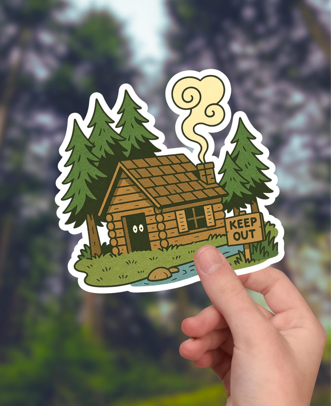 Keep Out Cabin Sticker, Cozy Cabin Sticker, Forest Cabin Decal ...