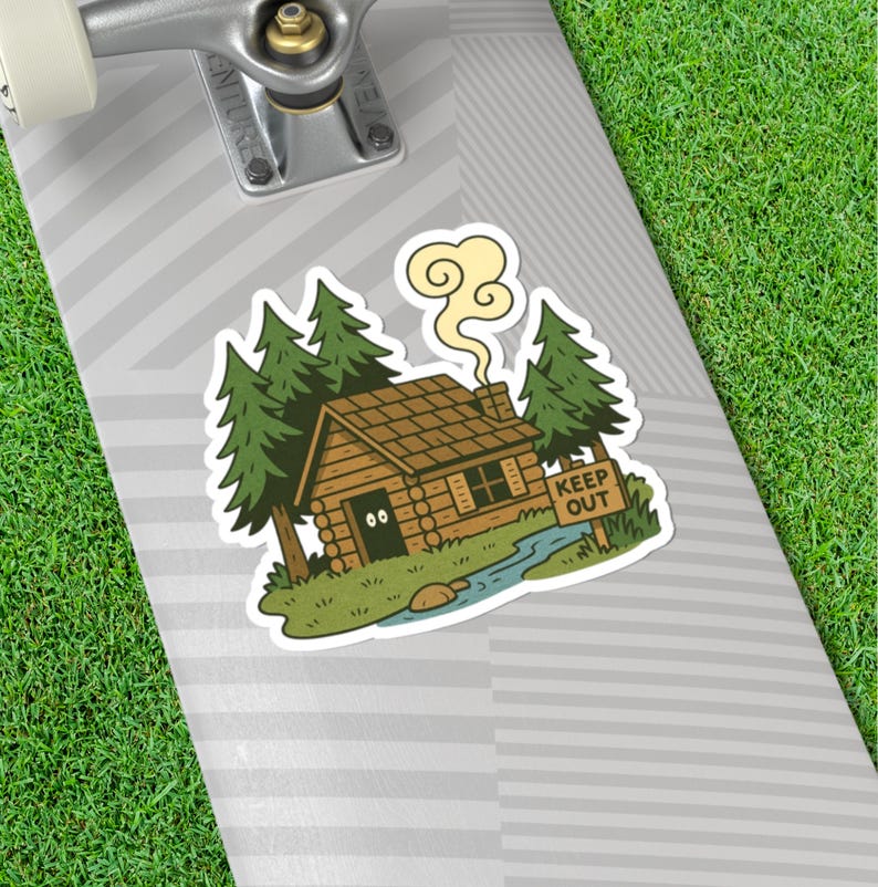 Keep Out Cabin Sticker, Cozy Cabin Sticker, Forest Cabin Decal ...