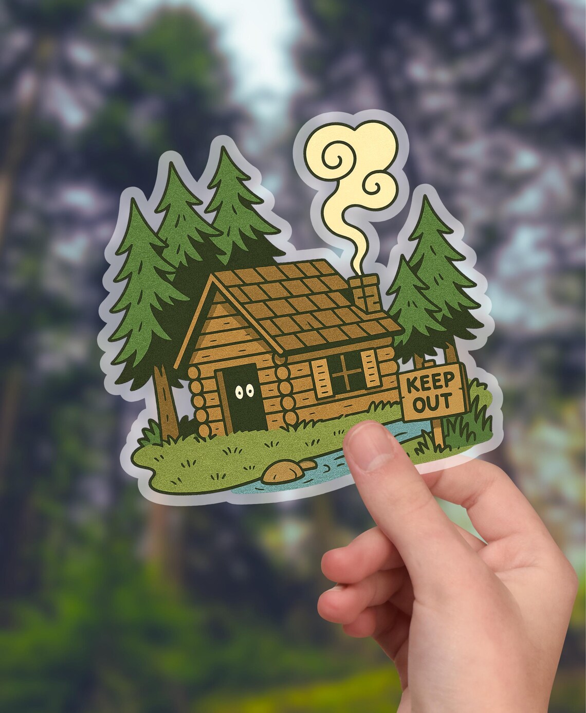 Keep Out Cabin Sticker, Cozy Cabin Sticker, Forest Cabin Decal ...