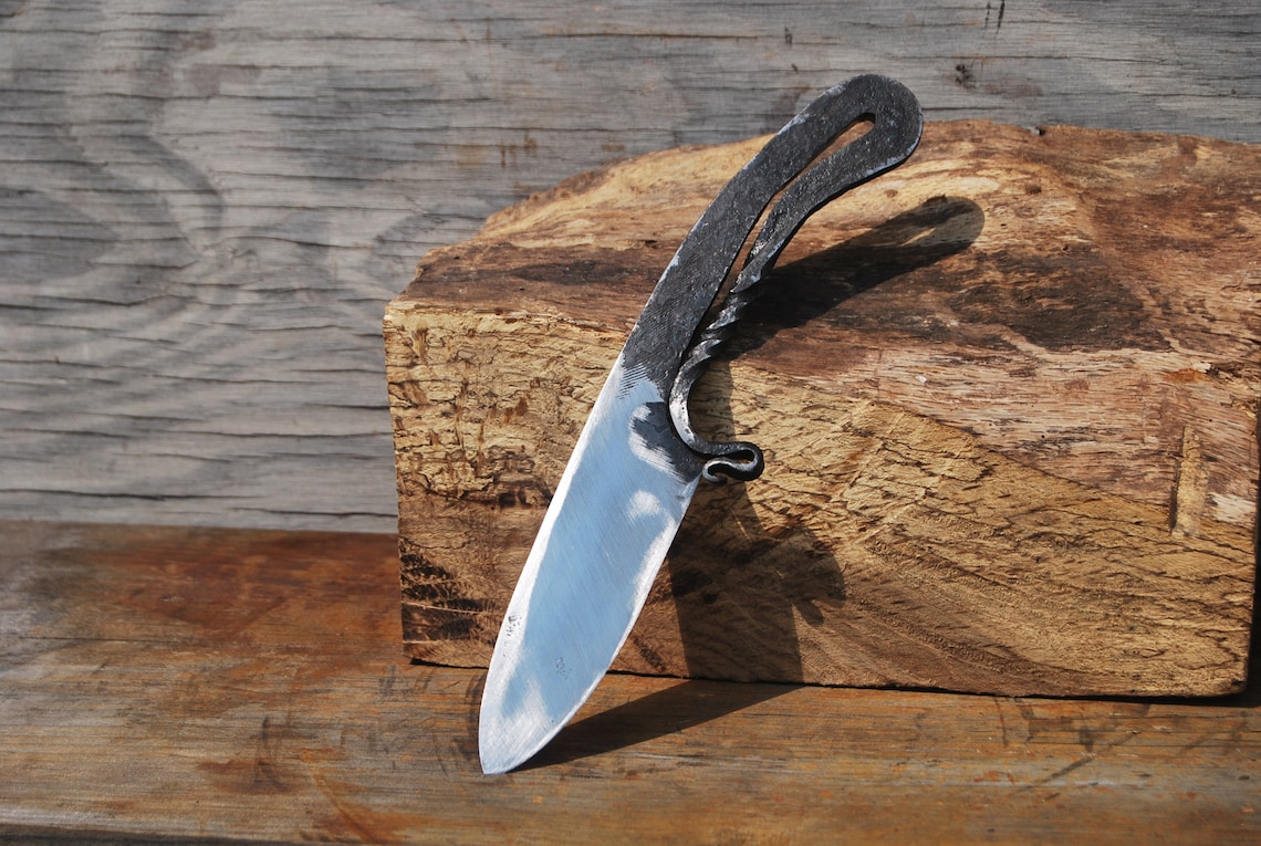 Hand Forged Blacksmith Knife From 1095 Steel File, Farmer's Knife ...