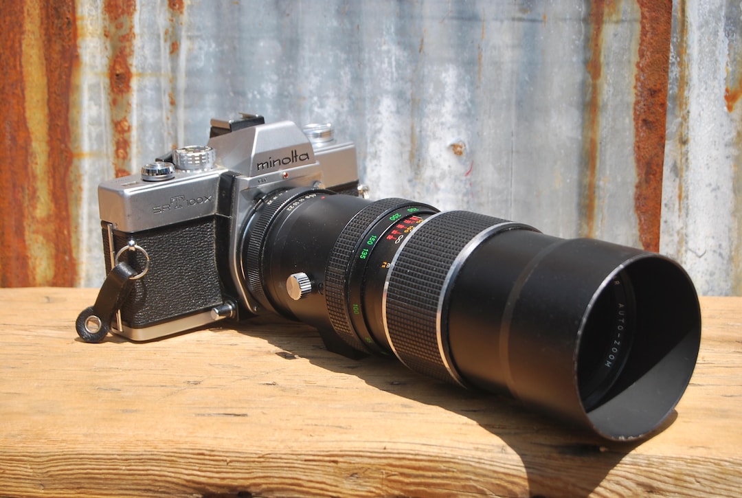 Minolta SRT 100X 35mm Single Lens Reflex Camera With Telesar 80mm-250mm ...