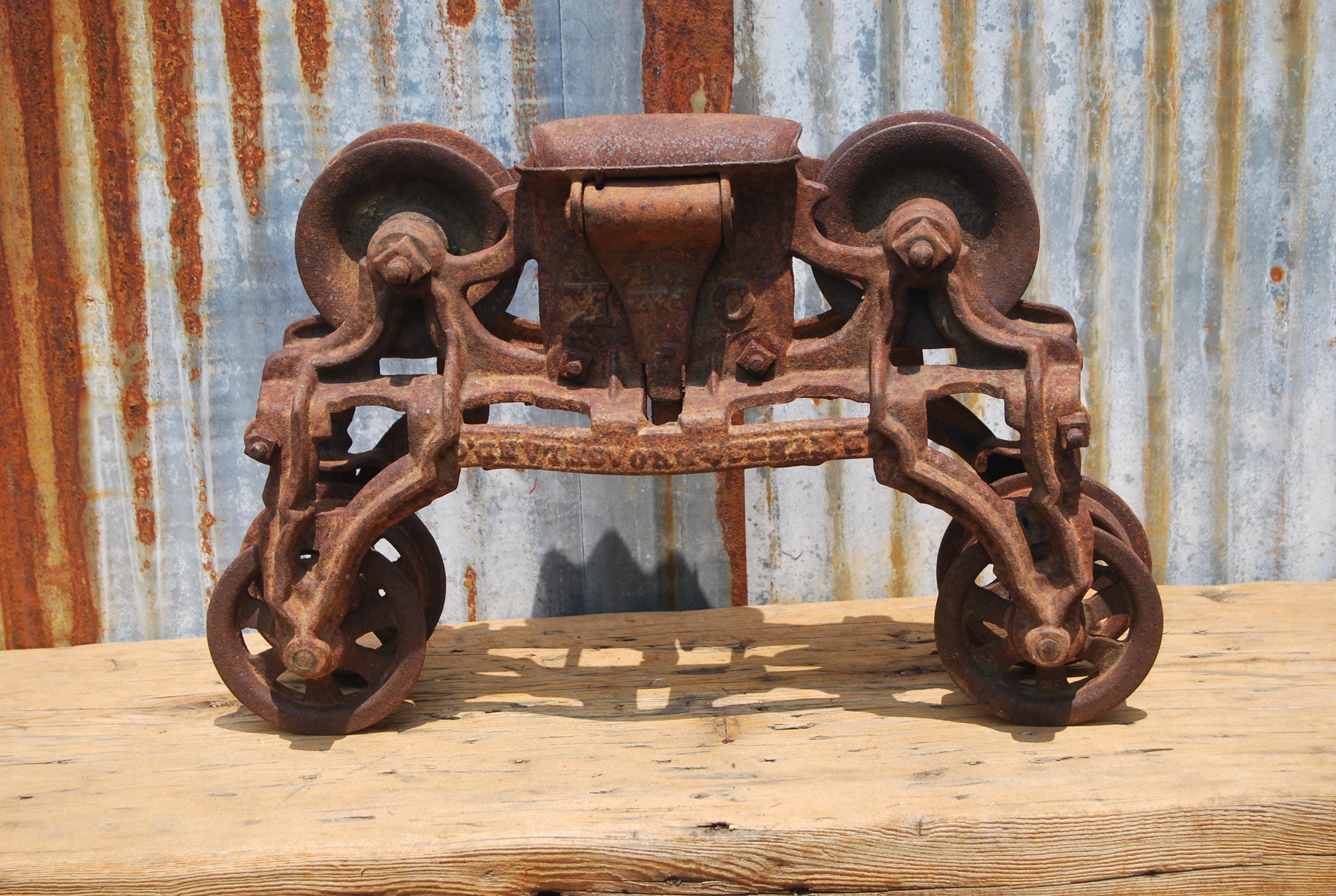 Antique Hay Trolley, Vintage Farm Machine Parts, Steampunk, Barn Decor ...