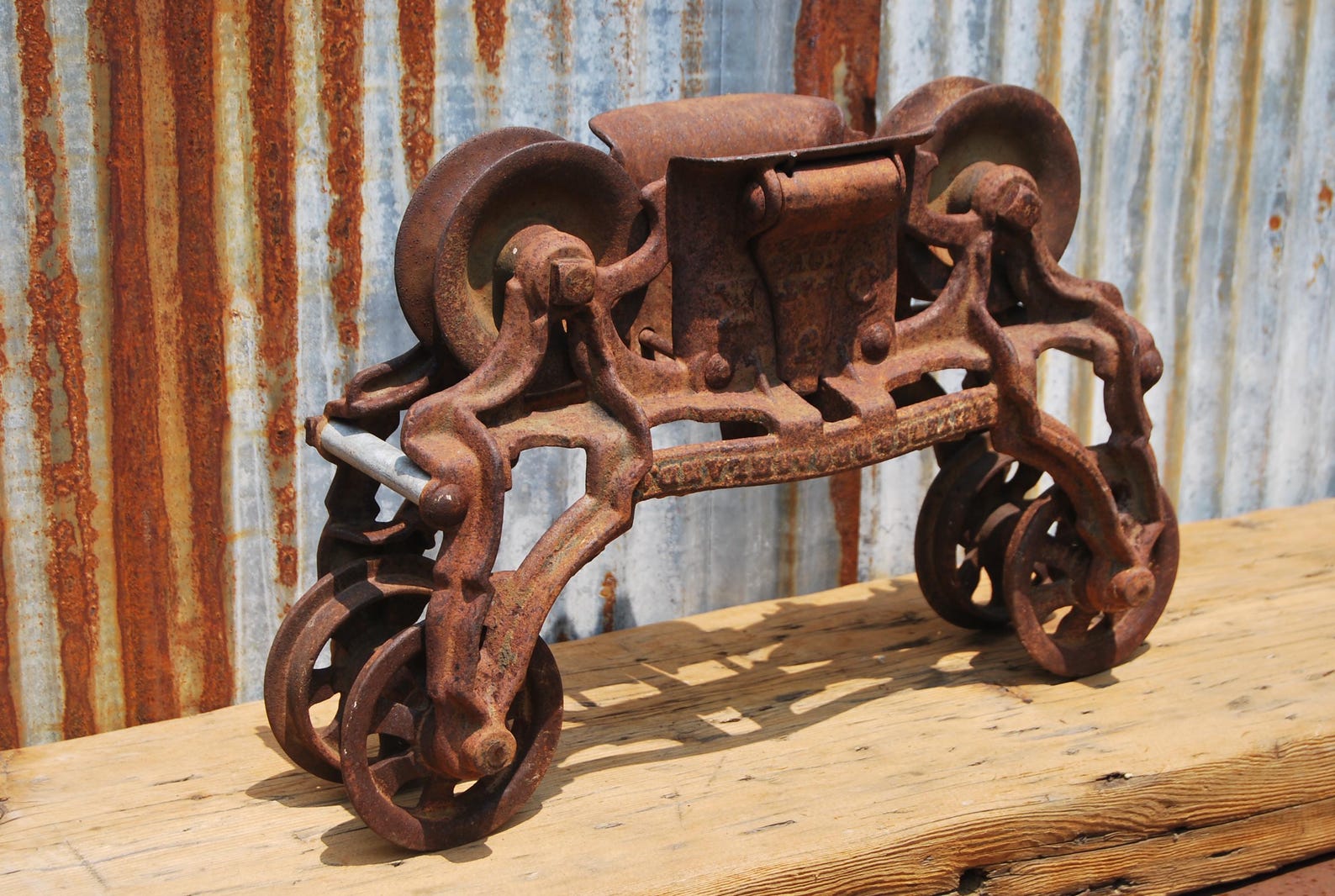 Antique Hay Trolley, Vintage Farm Machine Parts, Steampunk, Barn Decor ...