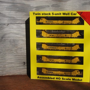 HO Scale A-line Twin Stack 5 Unit Well Car, Model Railroad Container ...