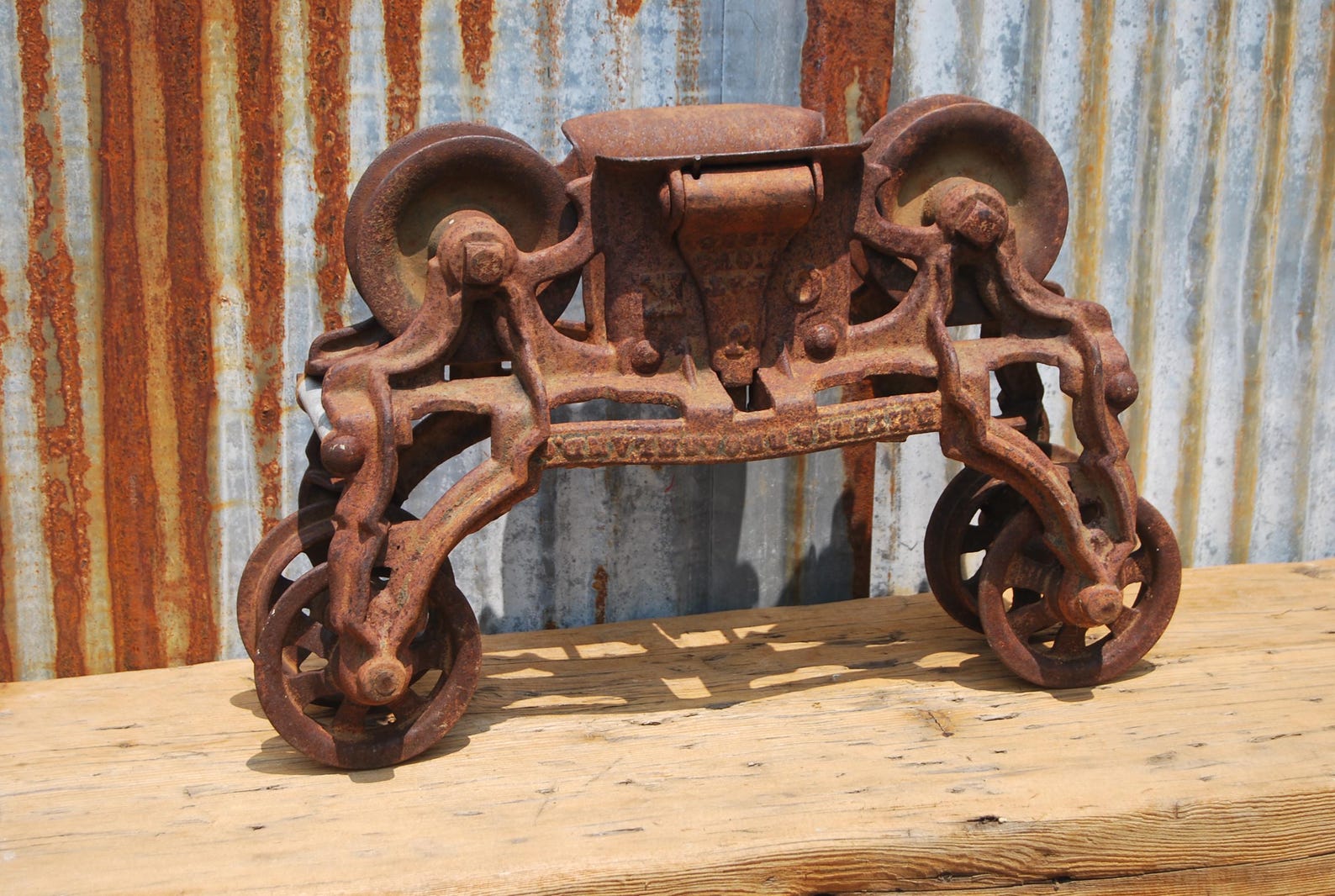 Antique Hay Trolley, Vintage Farm Machine Parts, Steampunk, Barn Decor ...