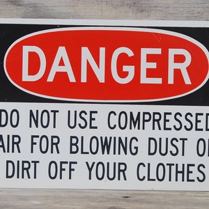 Industrial Danger Sign, Compressed Air Danger Sign - Etsy