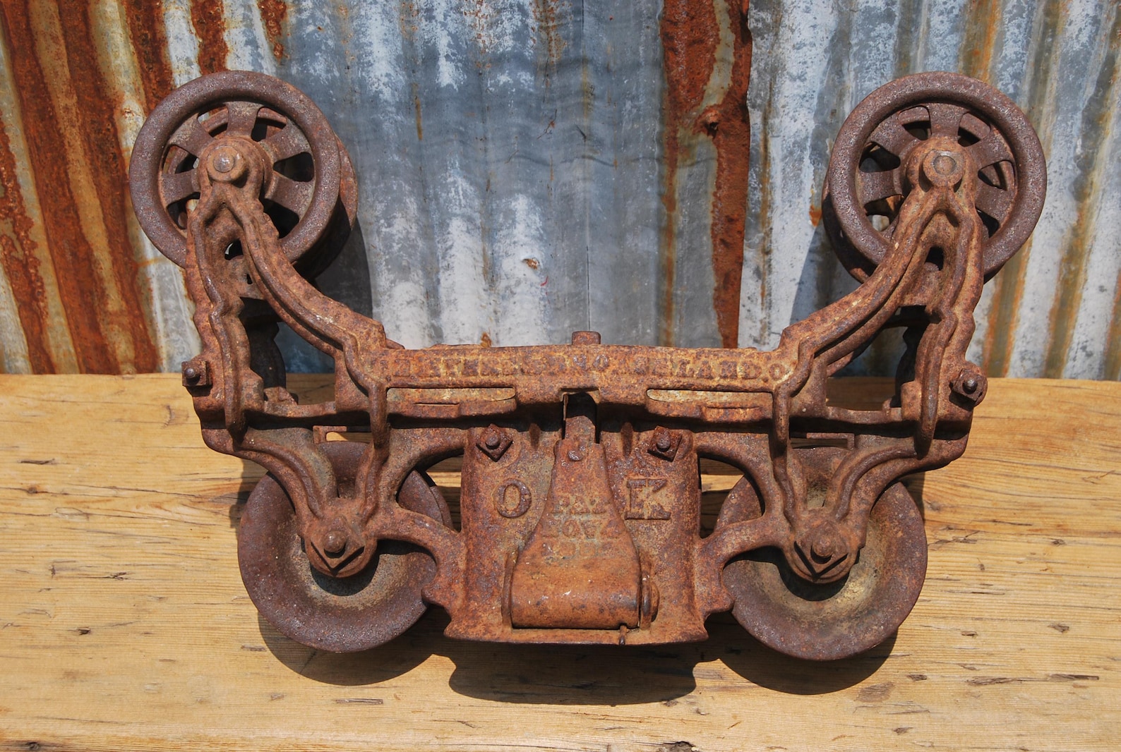 Antique Hay Trolley, Vintage Farm Machine Parts, Steampunk, Barn Decor ...