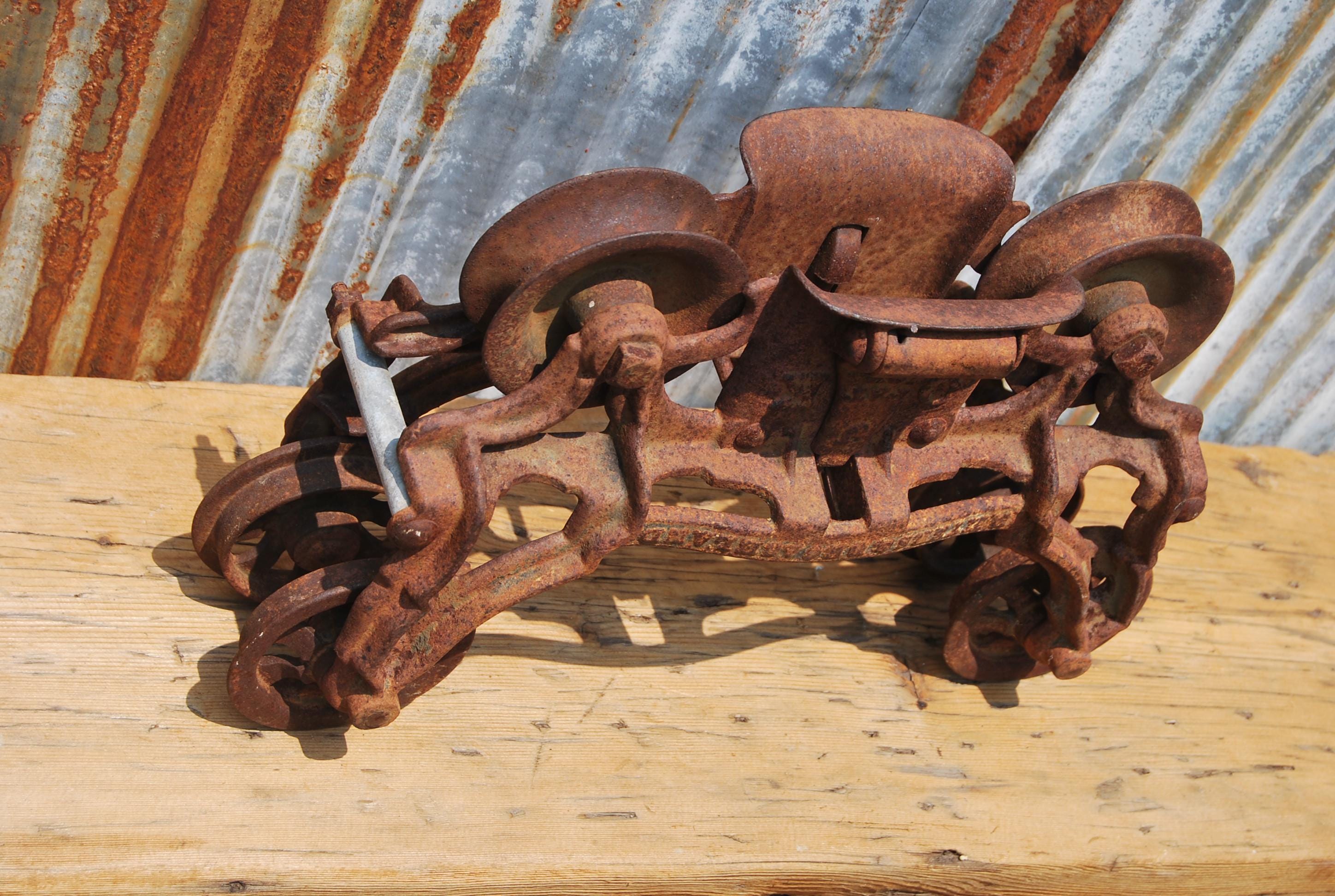 Antique Hay Trolley, Vintage Farm Machine Parts, Steampunk, Barn Decor ...