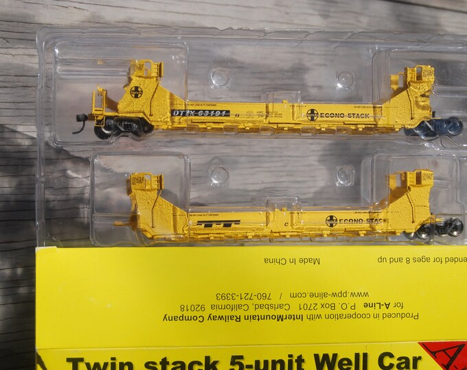 HO Scale A-line Twin Stack 5 Unit Well Car, Model Railroad Container ...