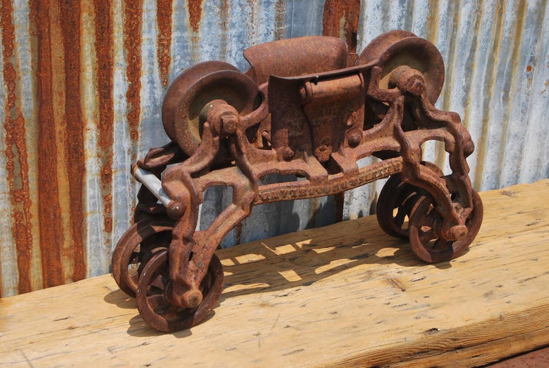 Antique Hay Trolley, Vintage Farm Machine Parts, Steampunk, Barn Decor ...