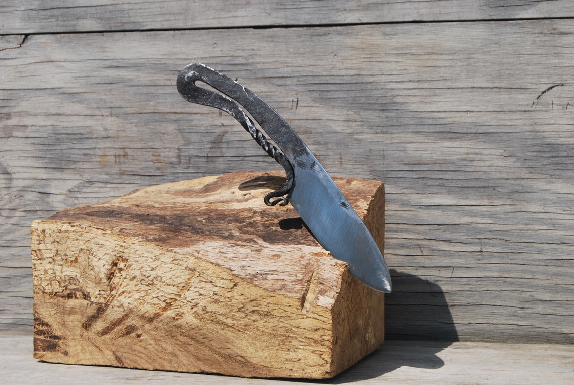 Hand Forged Blacksmith Knife From 1095 Steel File | Etsy