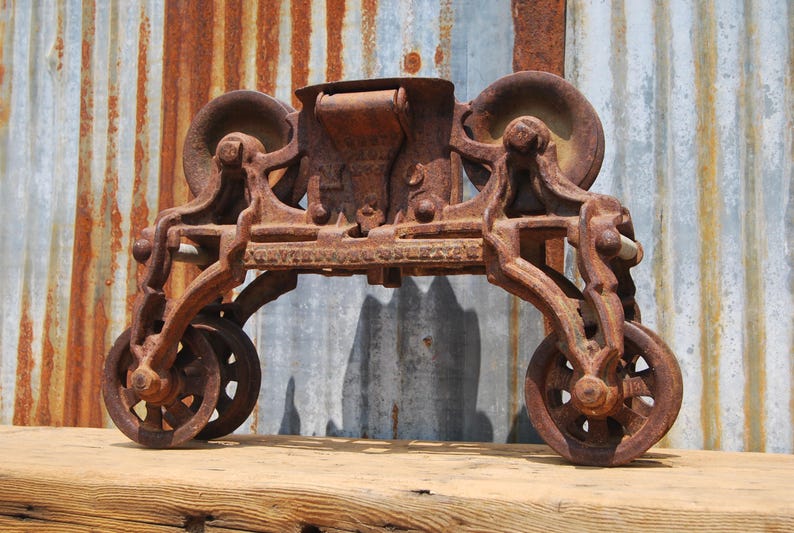 Antique Hay Trolley, Vintage Farm Machine Parts, Steampunk, Barn Decor ...
