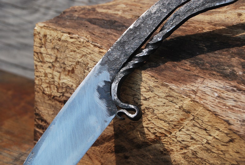 Hand Forged Blacksmith Knife From 1095 Steel File | Etsy
