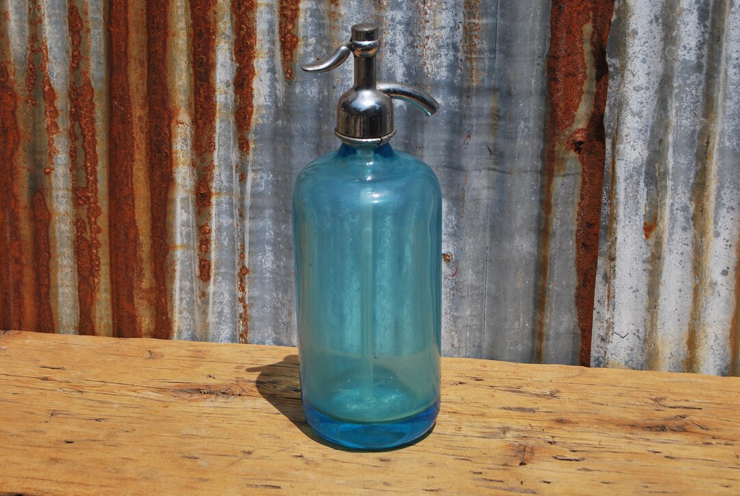 Blue Glass Seltzer Bottle, A. Weigensberg Bottling Works, Made in ...