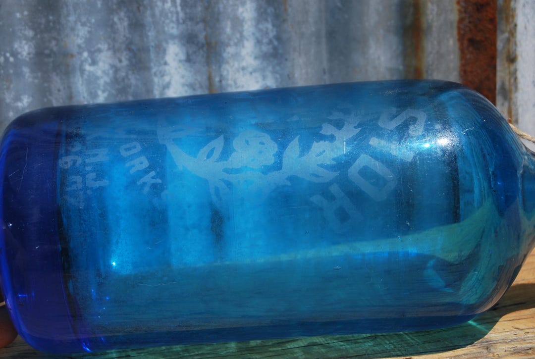 Blue Glass Excelsior Seltzer Bottle, Made in Czechoslovakia - Etsy