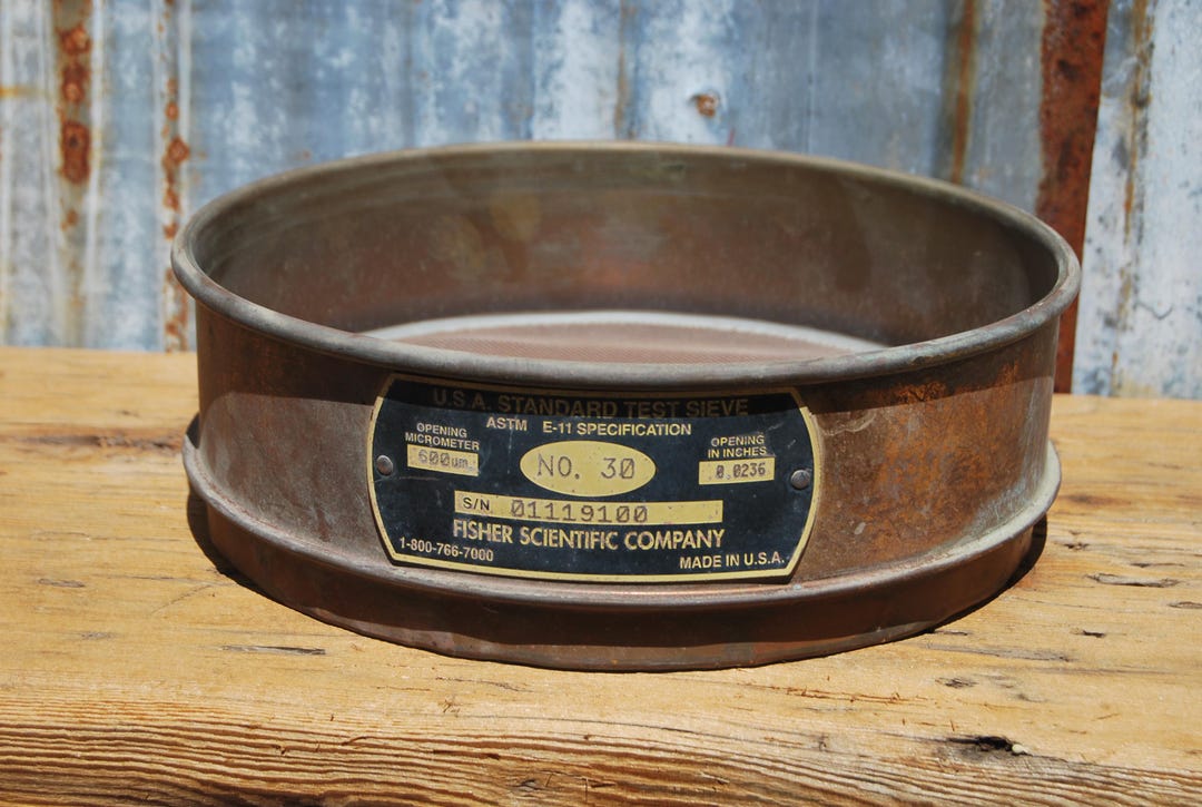 Vintage Brass Fisher Scientific No. 30 Sieve, 600 Micrometer, .0236 ...