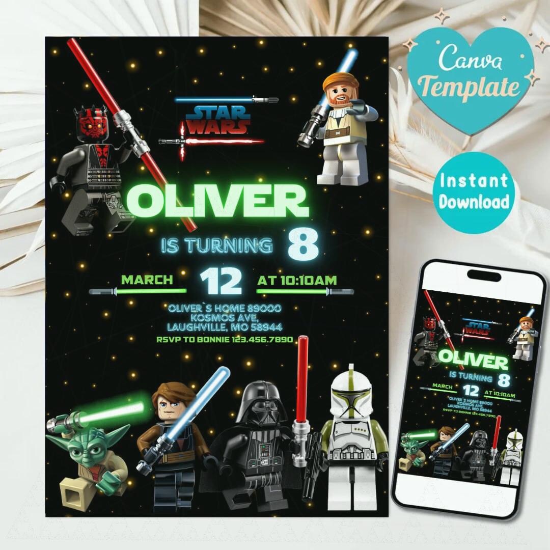 Printable Birthday Invitation, Star Invitation, War Invitation, Darth ...