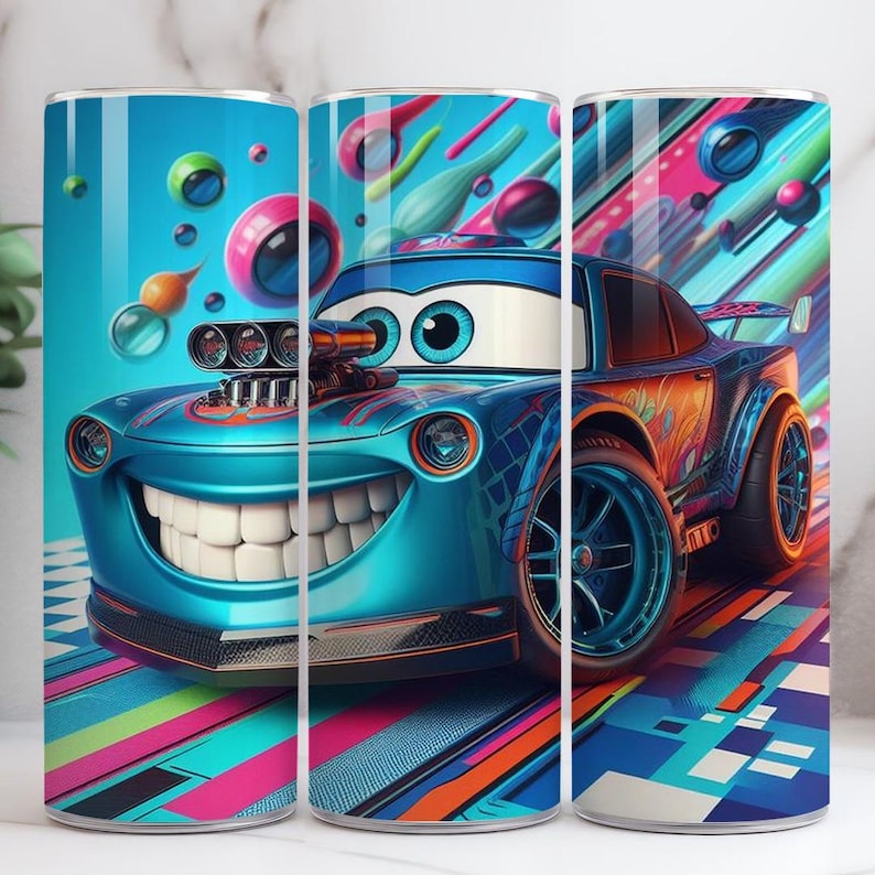 Cartoon Cars Tumbler Wrap Bundle, Instant Download 20oz Tumbler PNG ...