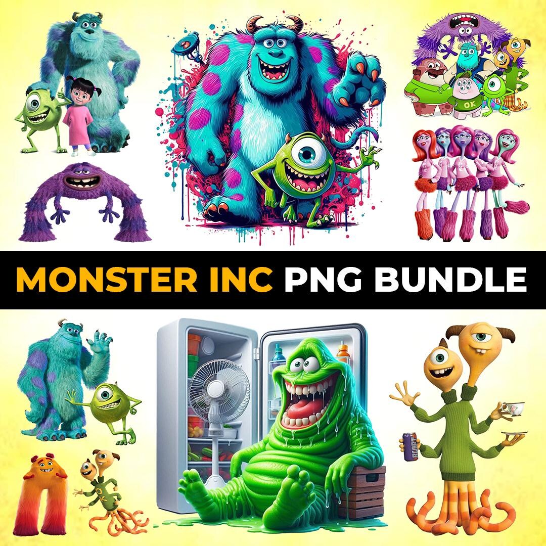 Monsters Inc PNG Bundle, Monsters Inc SVG PNG, Monsters Layered Svg ...