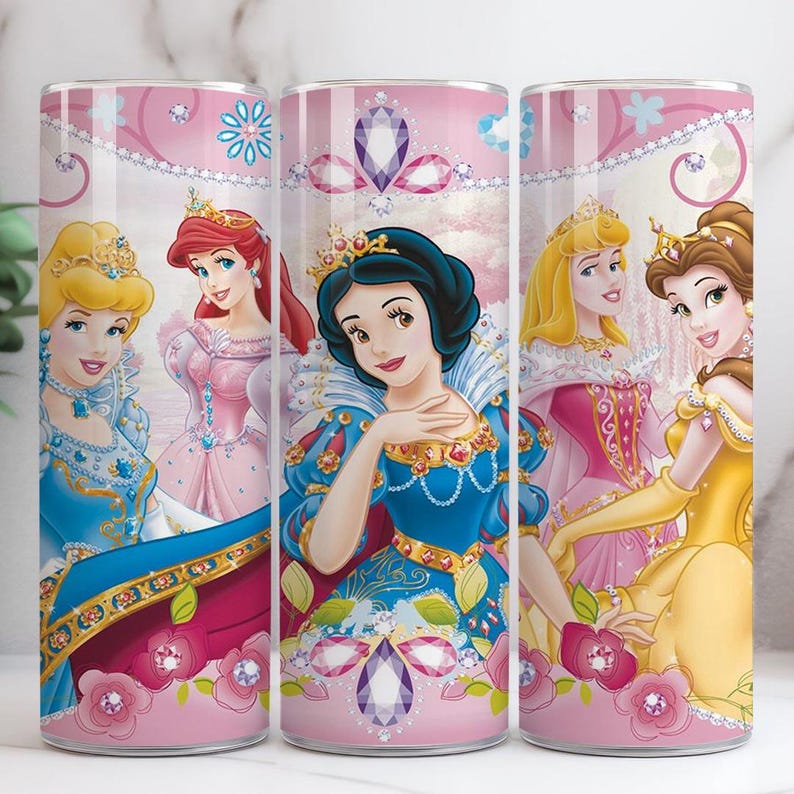 Princess Tumbler Wrap Bundle, 20oz Tumbler PNG, Wraps Design, Digital ...