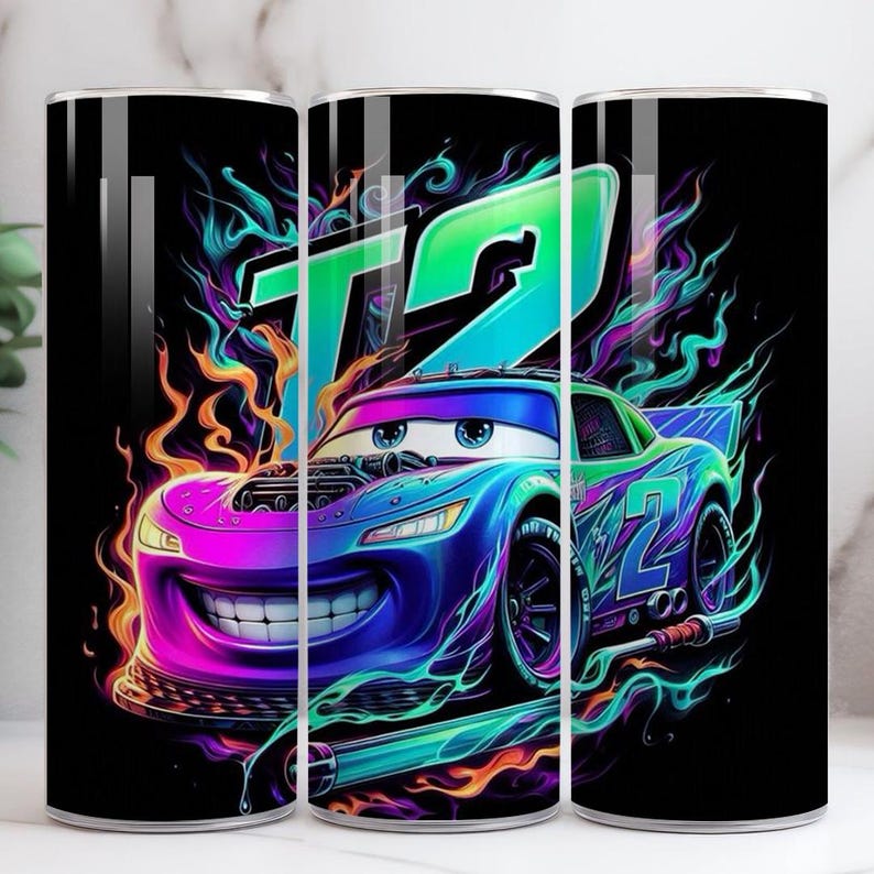 Cartoon Cars Tumbler Wrap Bundle, Instant Download 20oz Tumbler PNG ...