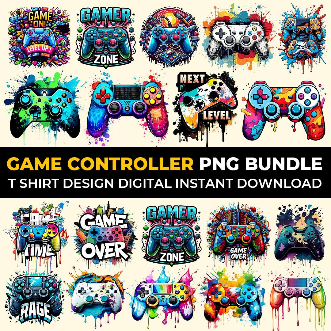 Game Controller Png Bundle, Gamer Sublimation Bundle, Video Games PNG ...