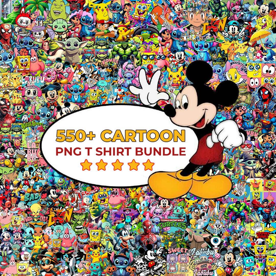 550+ Cartoon Mega Bundle, Cartoon Characters, Cartoon Clipart, Cartoon ...