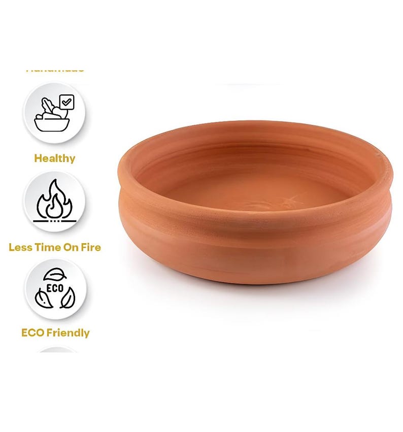 Handmade Terracotta Clay Cooking Pot | Traditional Clay Handi for Curry ...