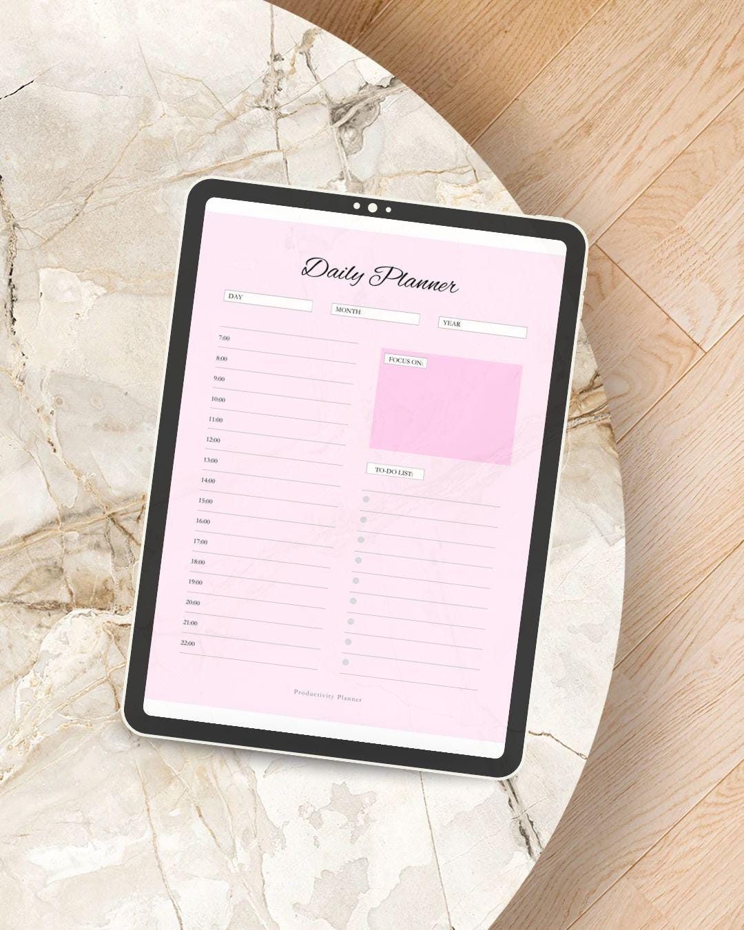 Minimalist Pink Daily Planner | Printable Productivity Planner ...