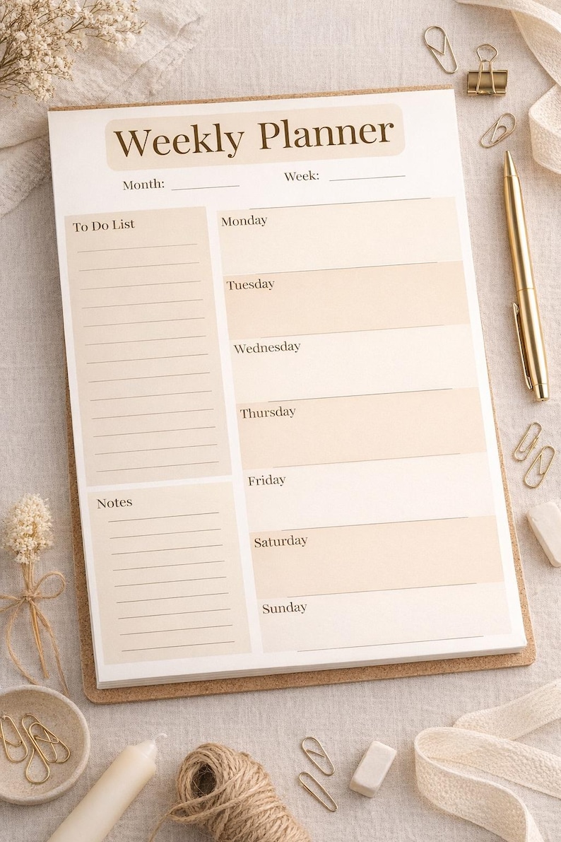 Weekly Planner Printable | Minimalist Weekly Planner | Neutral ...