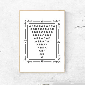 Abracadabra Occult Magic Word Triangle 18x24 Hand Pulled Screen Print ...